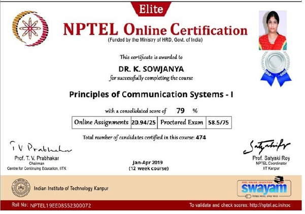 NPTEL-Certificates - Vaagdevi College of Engineering NPTEL-Certificates - Vaagdevi College of Engineering