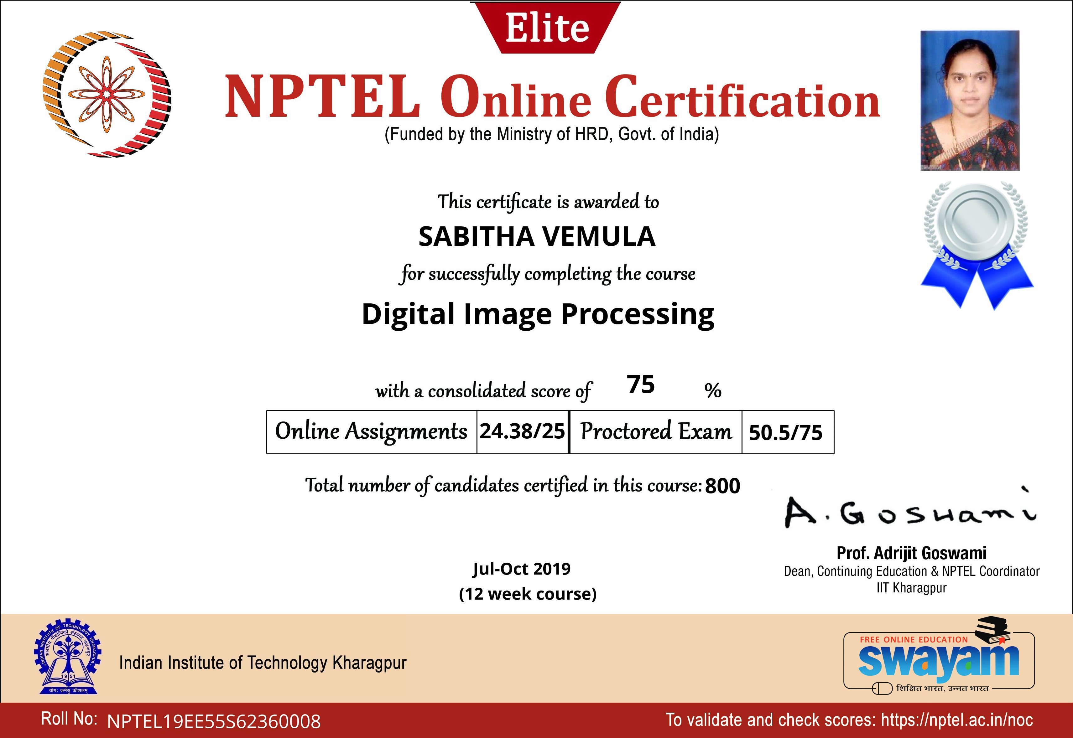 NPTEL-Certificates - Vaagdevi College of Engineering NPTEL-Certificates - Vaagdevi College of Engineering
