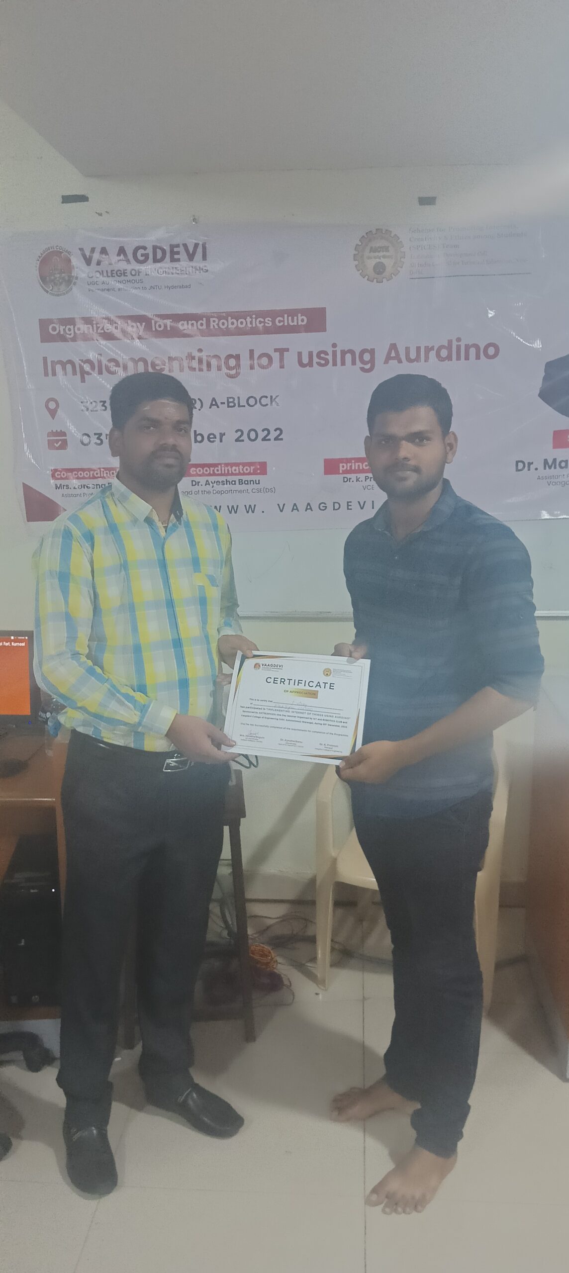 Implementing Iot Using Arduino Vaagdevi College Of Engineering